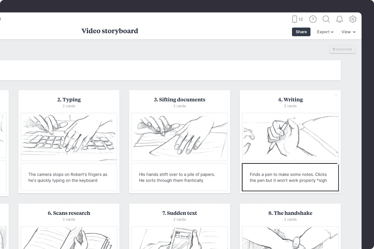 Video Storyboard - Templates & Examples - Milanote