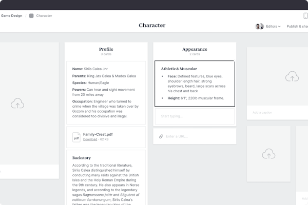 Video Game Character Profile Template & Example - Milanote