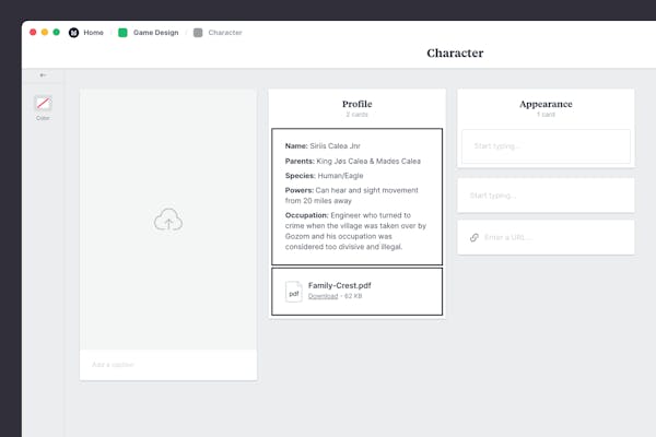 Video Game Character Profile Template & Example - Milanote