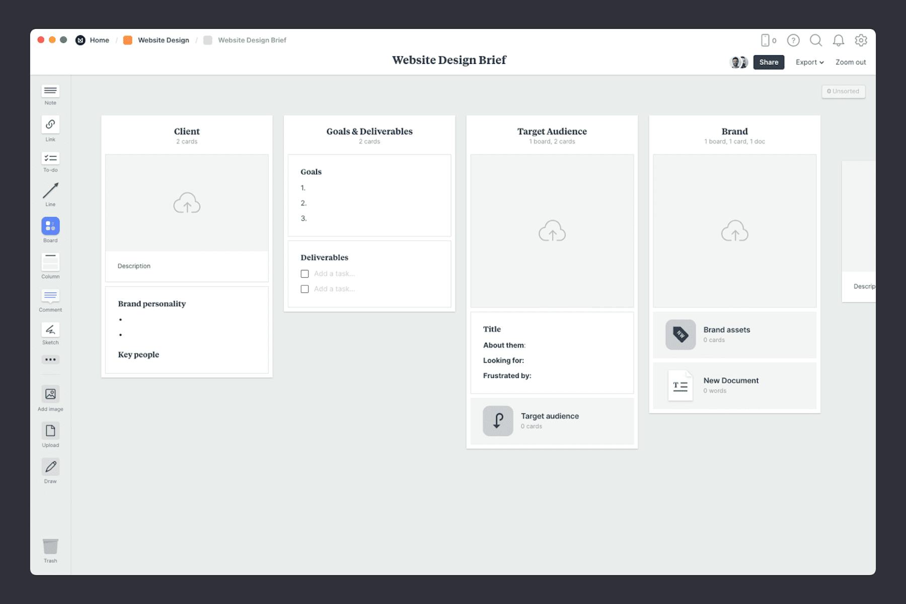 Website Design Brief - Free Template & Example - Milanote