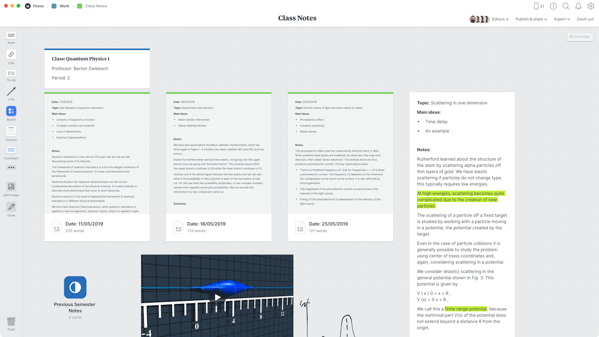 Class Notes Template for Visual Learners - Milanote