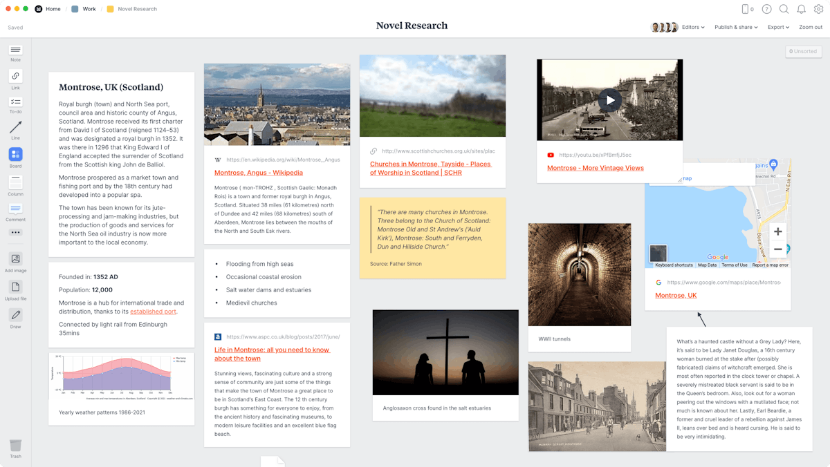 Writing App - Creative Writing Software - Milanote