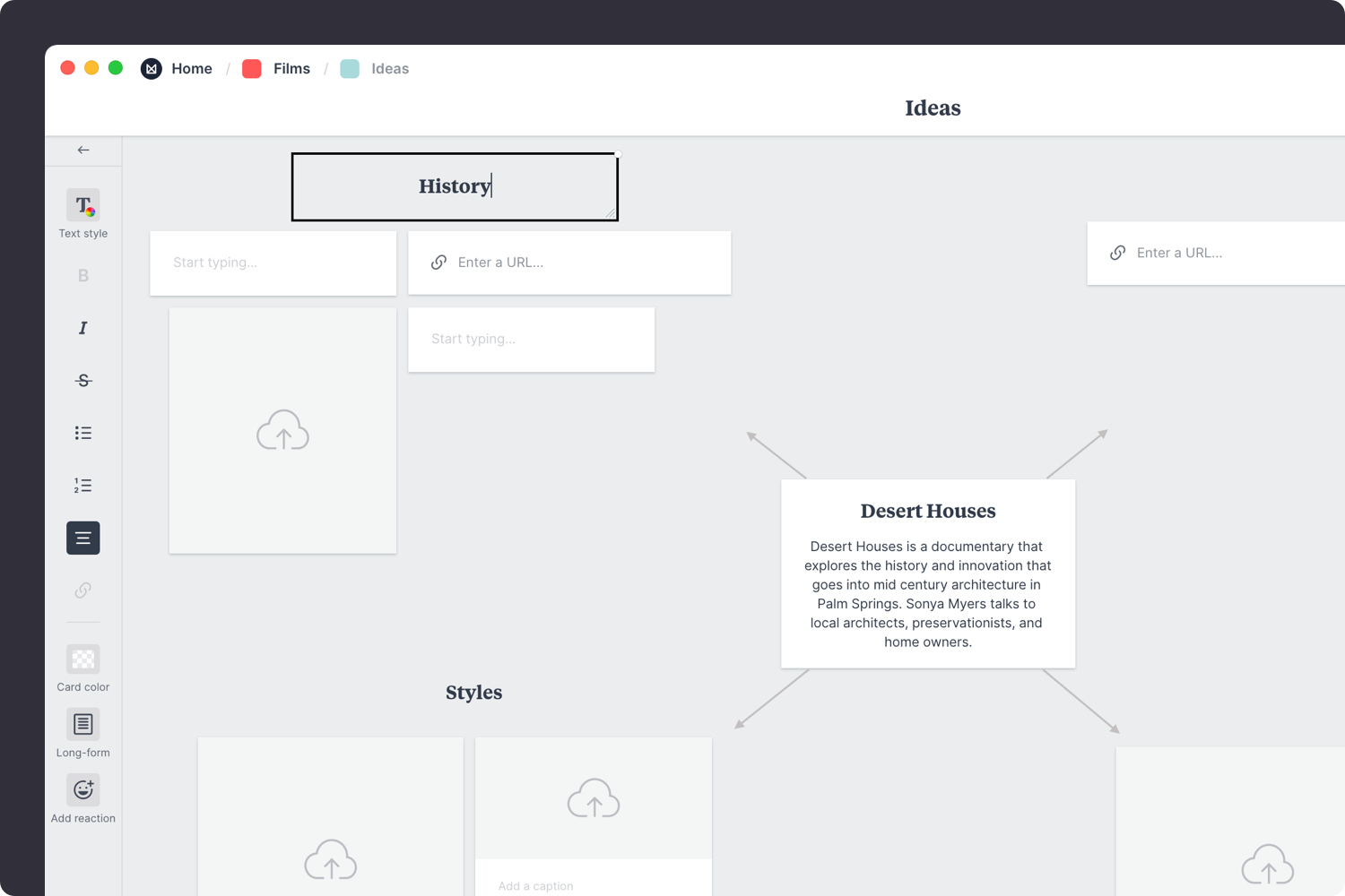 Film Brainstorming - Template & Example - Milanote