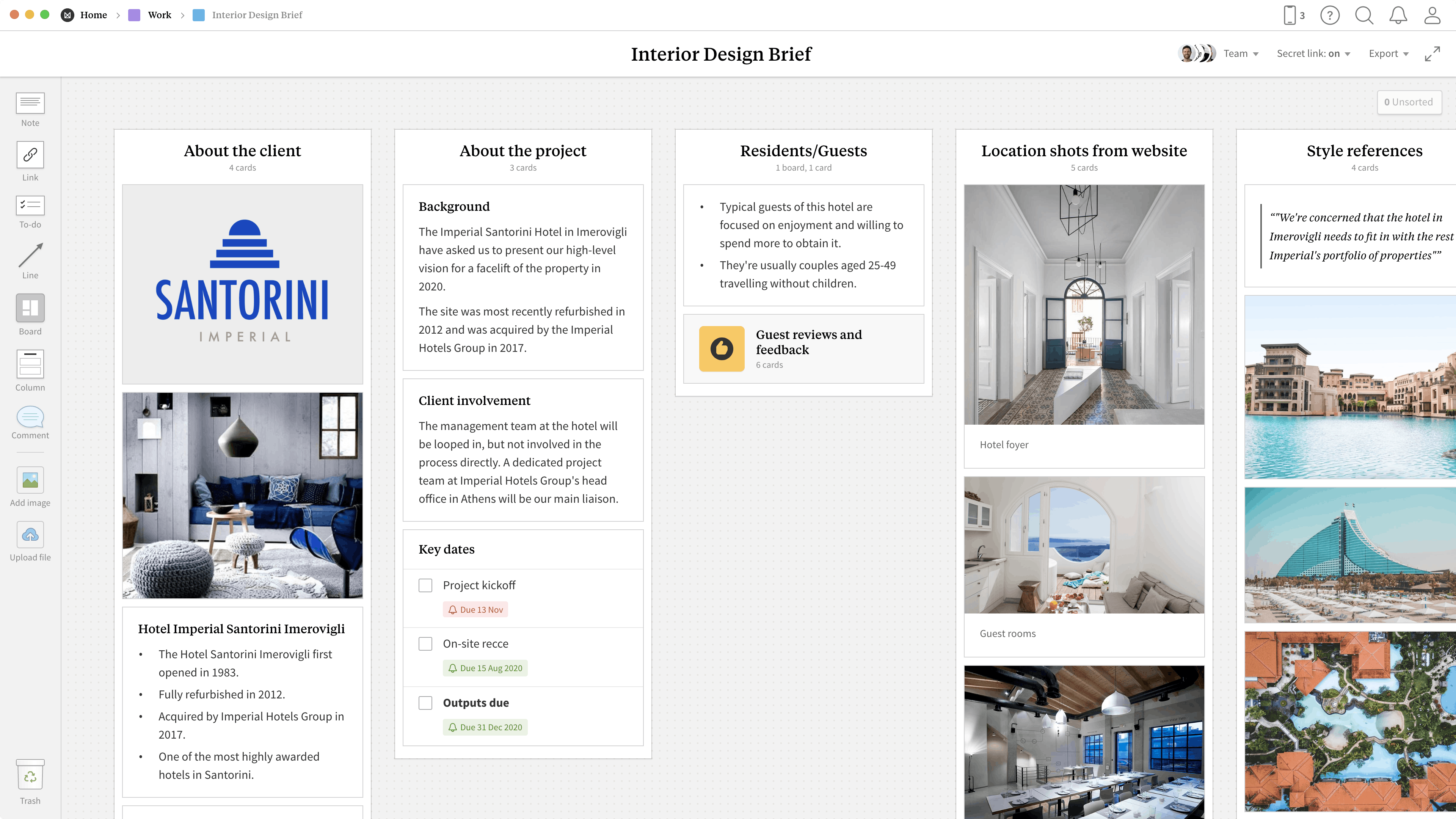 Stunning templates for planning an interior design project - Milanote