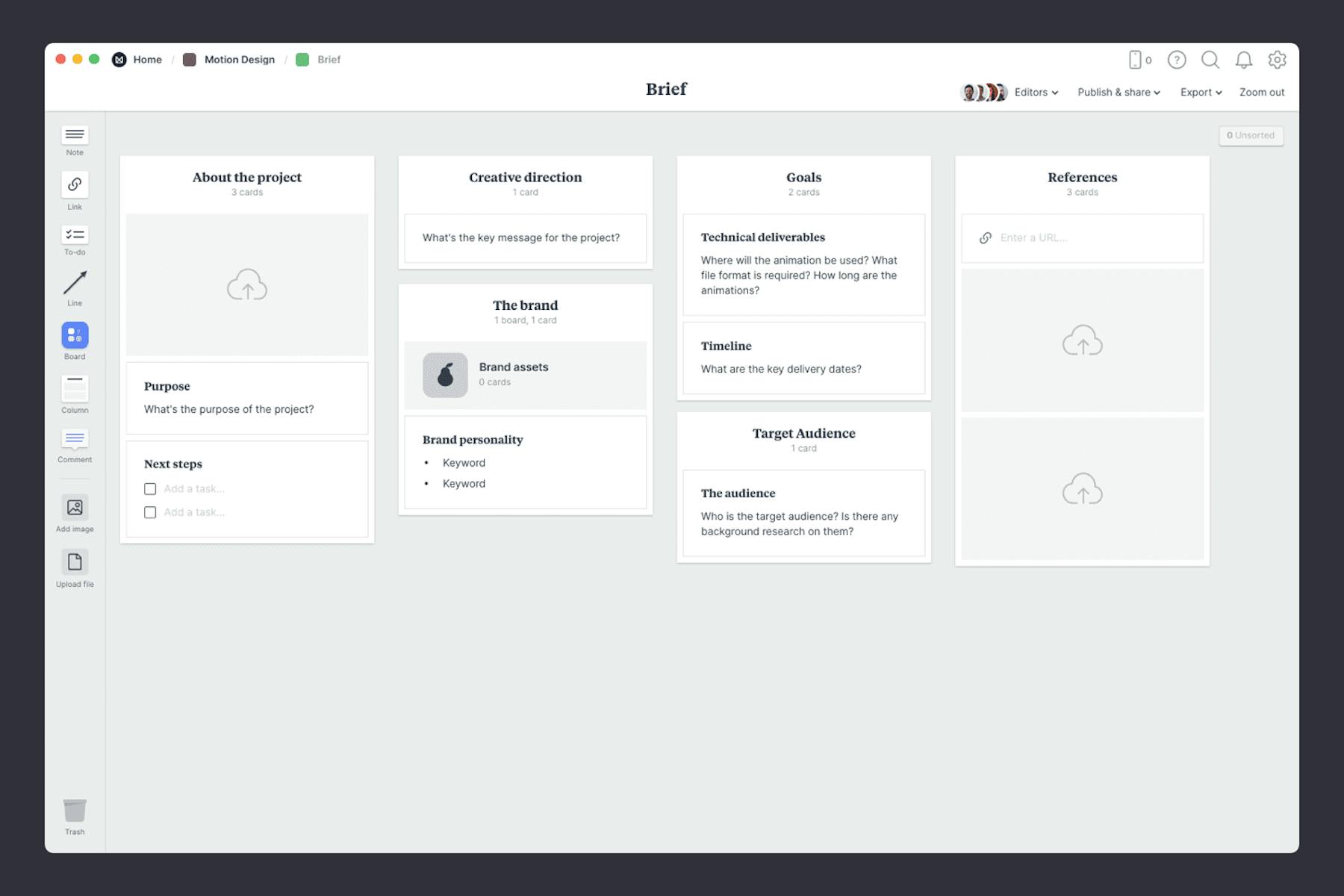 Motion Design Brief Template & Example - Milanote