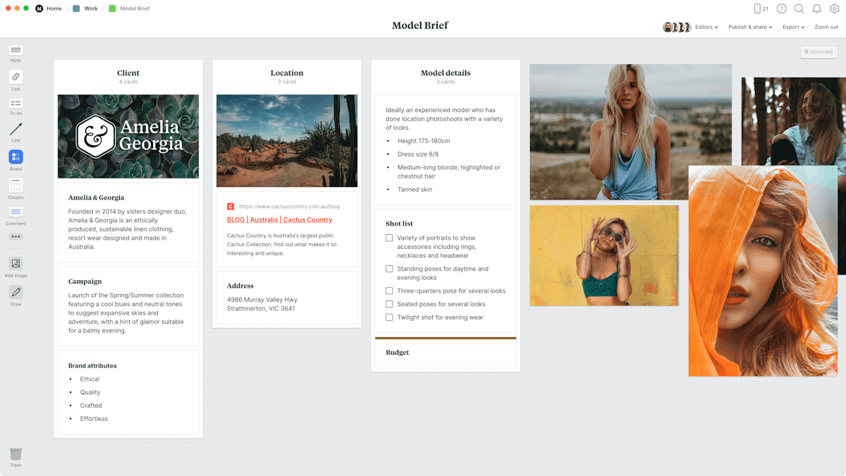 Model Brief Template & Example - Milanote
