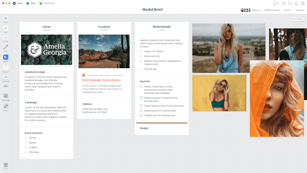 Model Brief Template & Example - Milanote