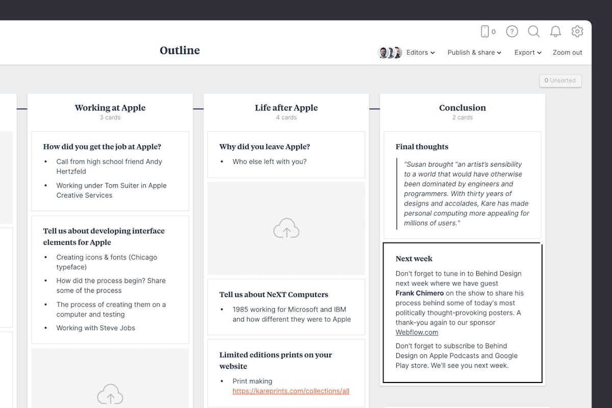 Free Podcast Outline Template & Example - Milanote