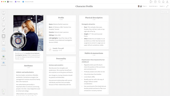 Character Profile - Free Template & Example - Milanote
