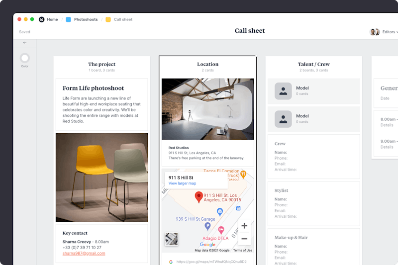 Photoshoot Plan - Template & Example - Milanote