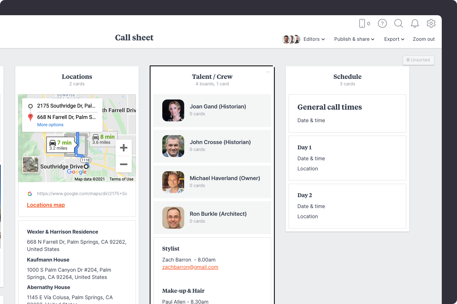 Film Call Sheet Template & Examples - Milanote
