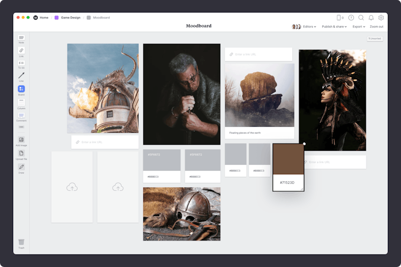 Game Design Moodboard Template & Example - Milanote
