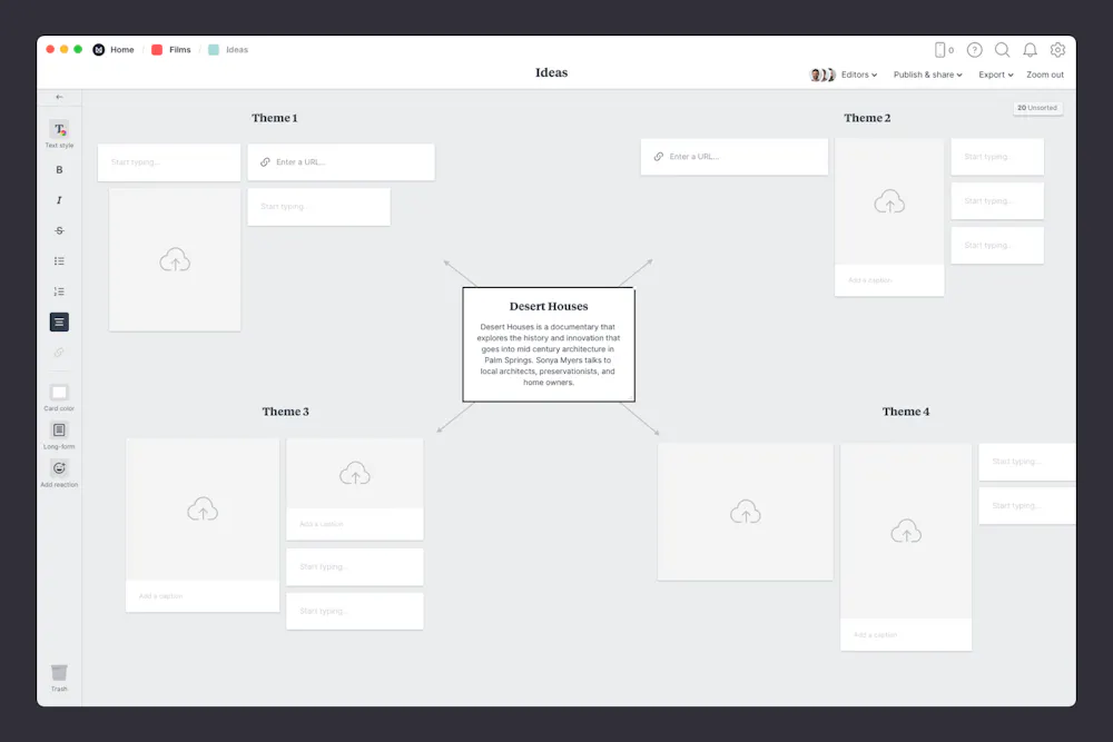 Film Brainstorming - Template & Example - Milanote