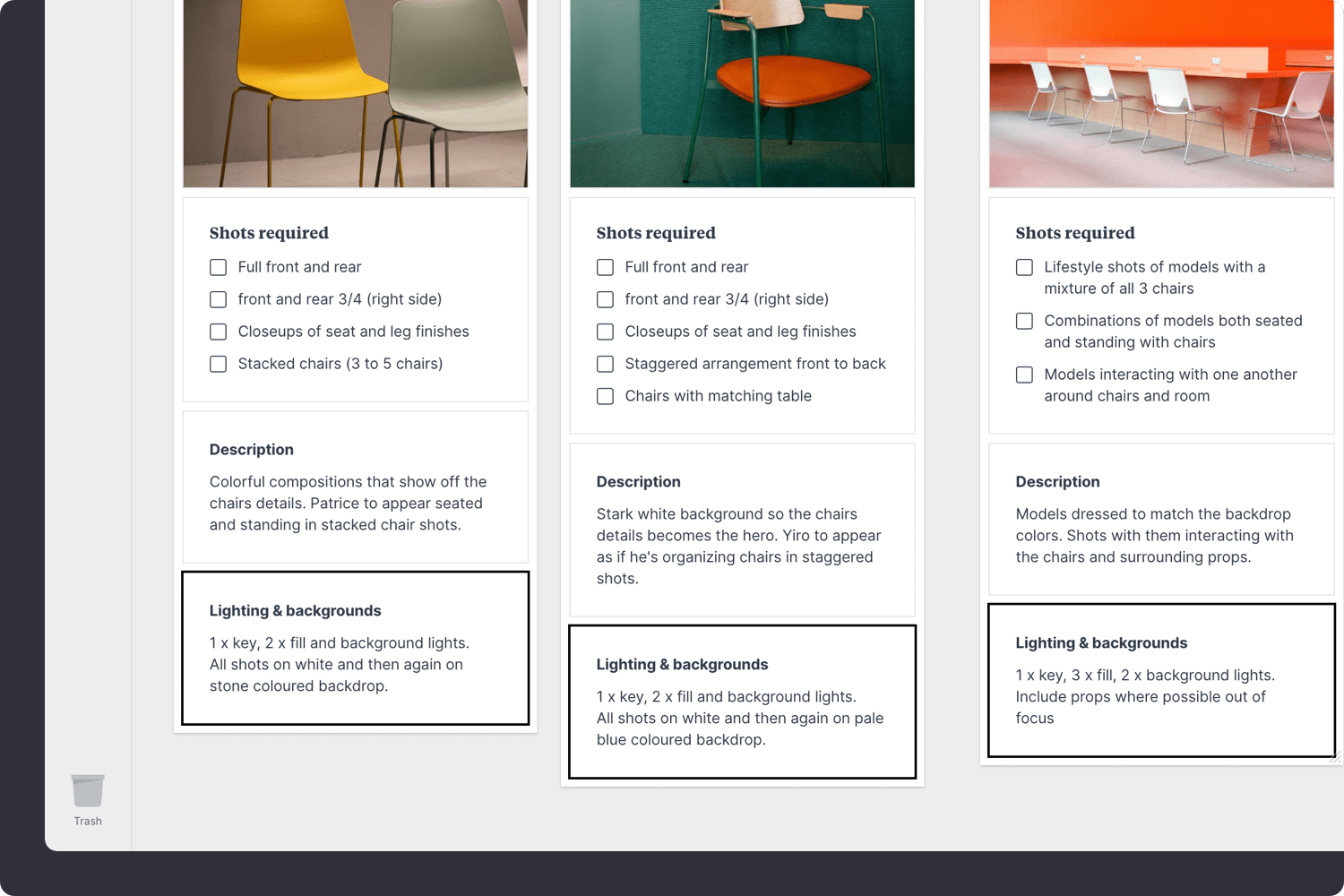 Photoshoot Shot List - Template & Example - Milanote