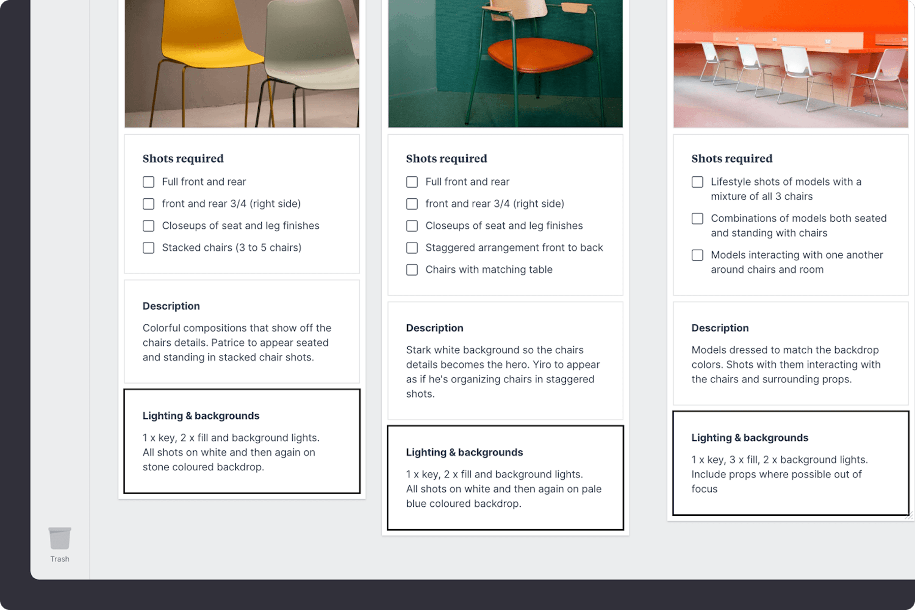 Photoshoot Shot List - Template & Example - Milanote