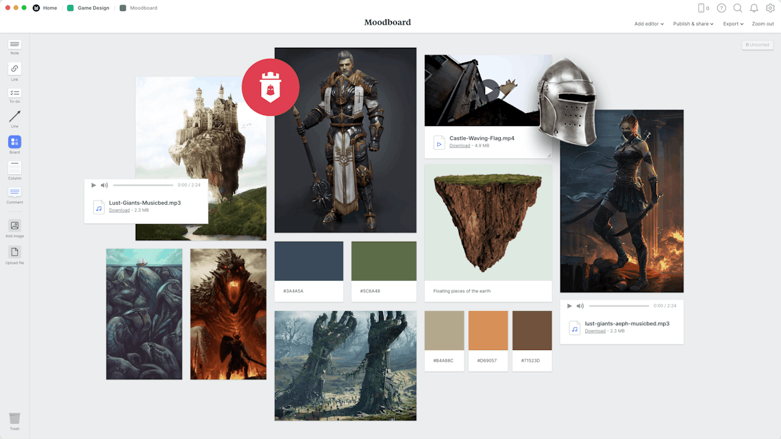 Game Design Moodboard Template & Example - Milanote