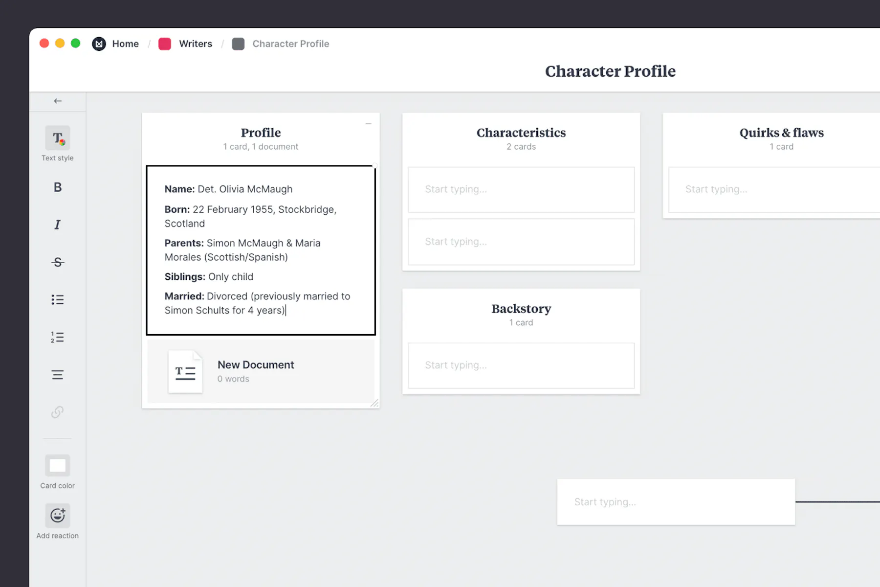 Character Profile - Free Template & Example - Milanote