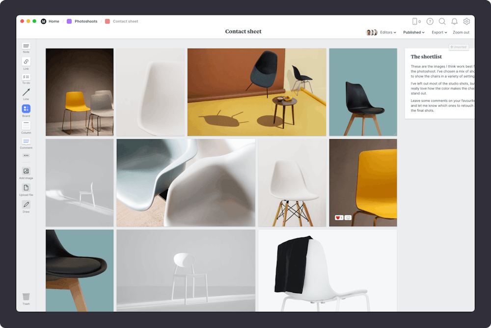 Photoshoot Plan - Template & Example - Milanote
