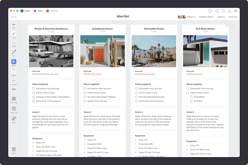 Film Pre Production - Template & Example - Milanote