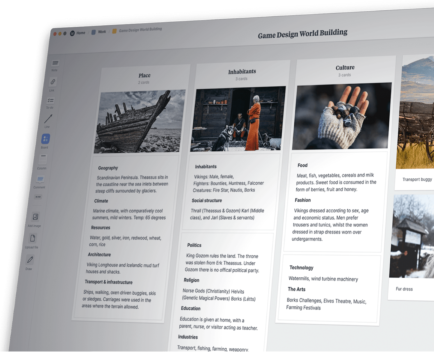 Game design software - Milanote