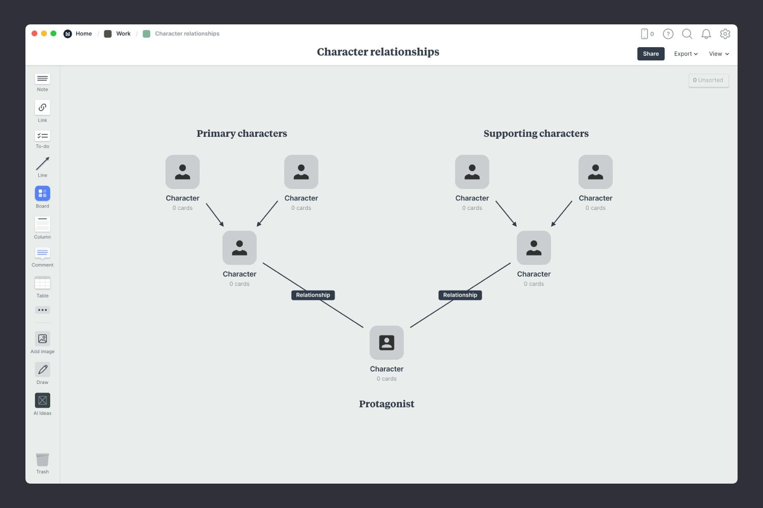 Character Relationship Chart Template