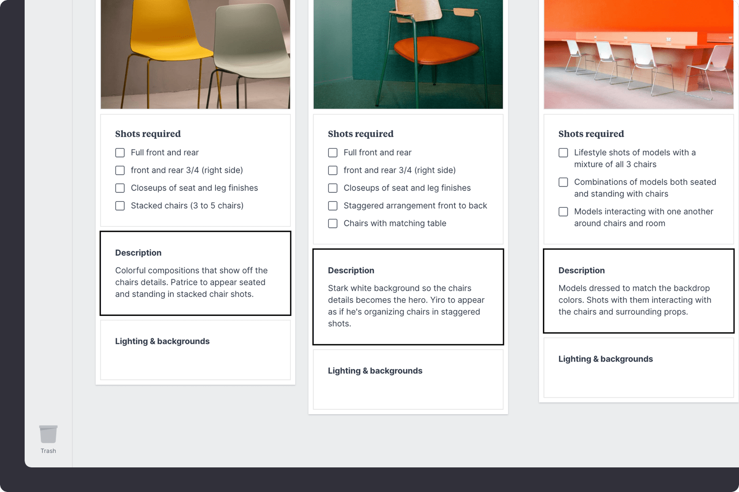 Photoshoot Shot List - Template & Example - Milanote