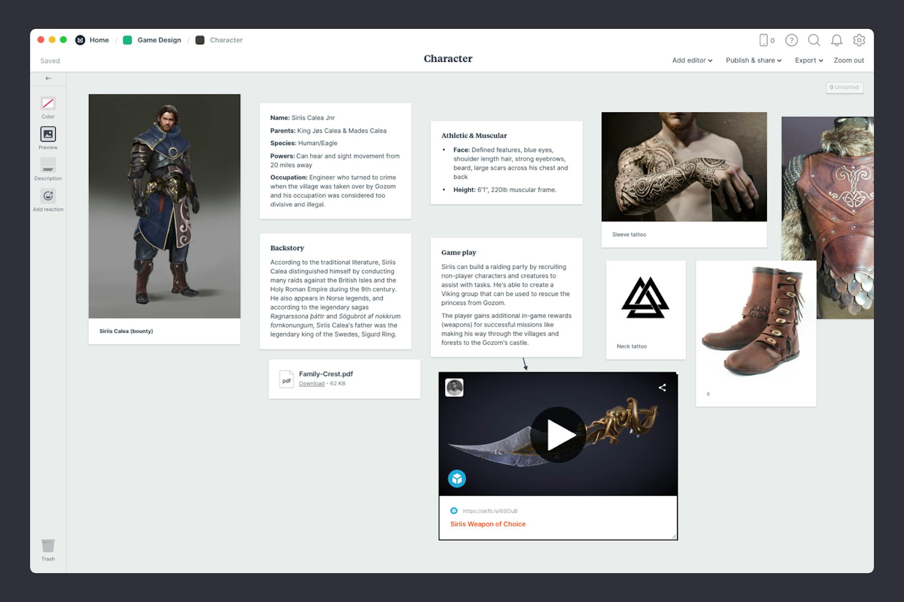 Game Design Document - Template & Example - Milanote