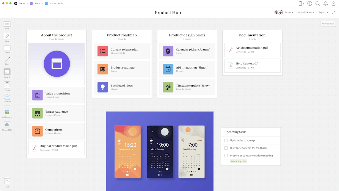 Product Hub Template And Example Milanote