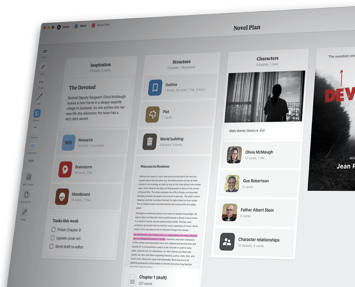 Writing App - Creative Writing Software - Milanote