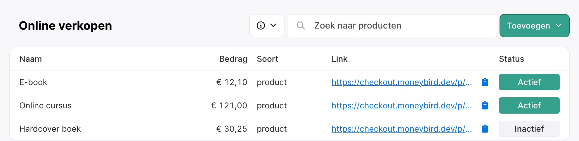 Webshop en boekhouden | Moneybird