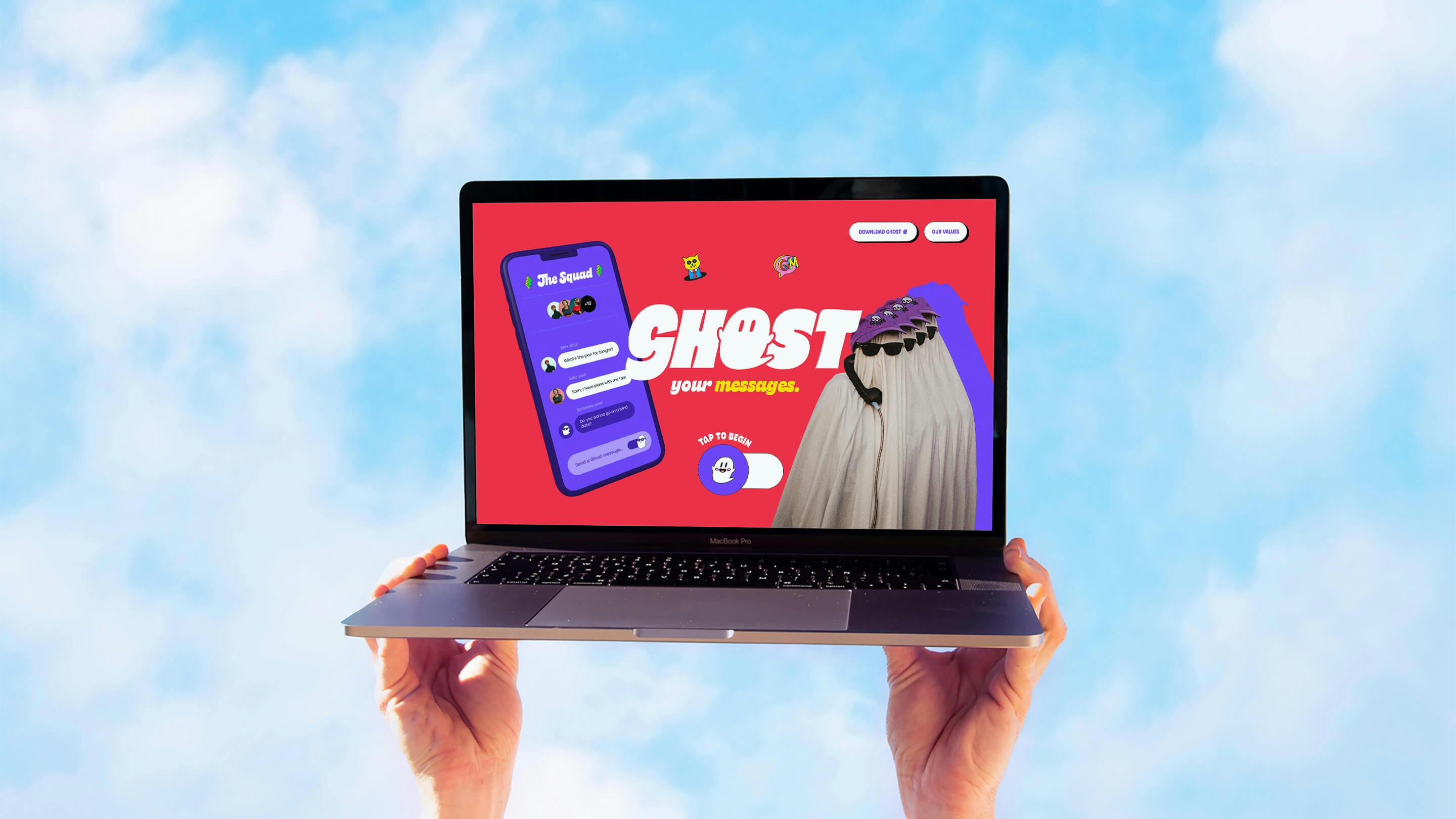 Ghost Messaging App ‣ Brand Universe | Website and Branding