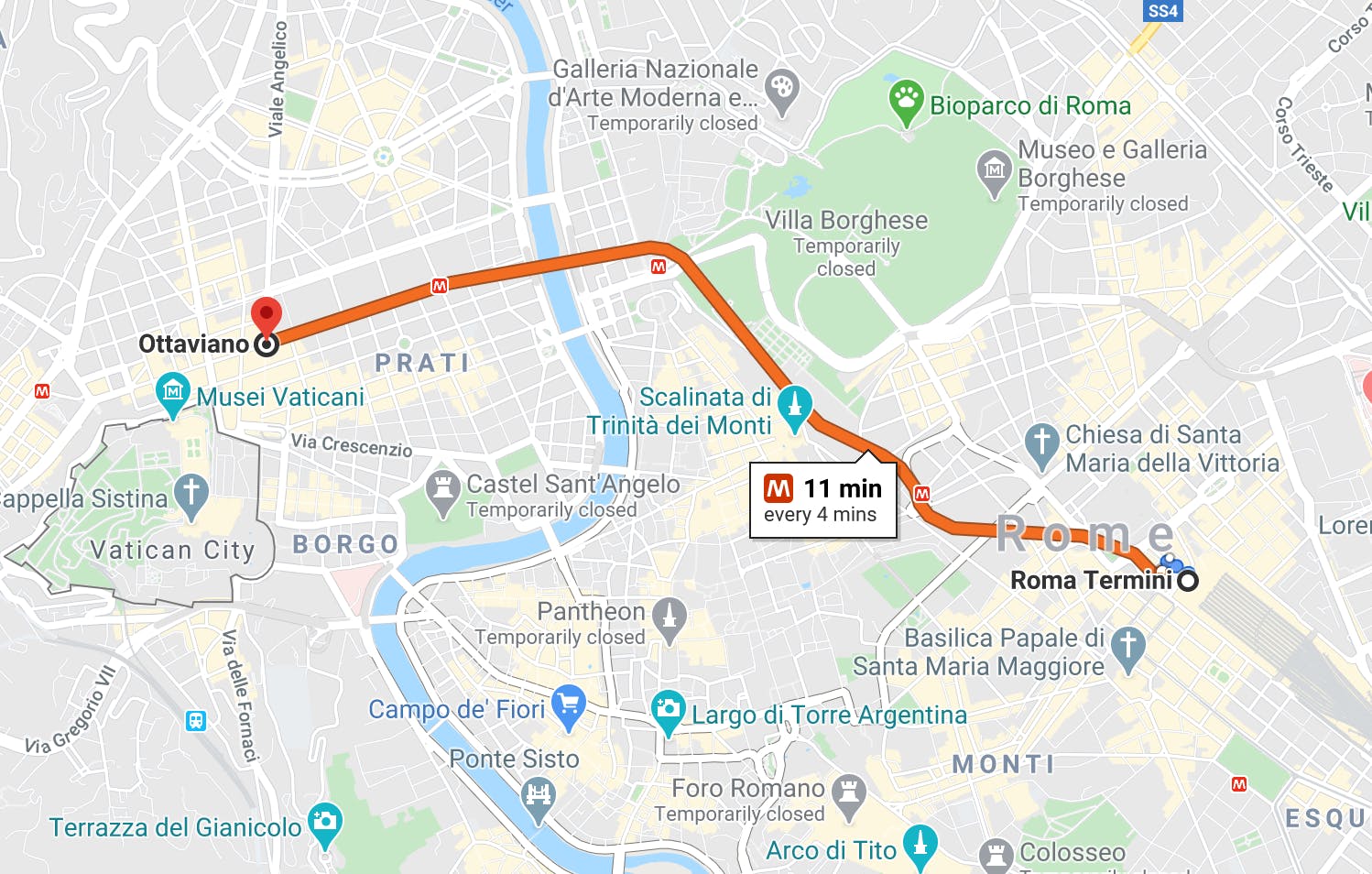 Como Chegar ao Vaticano - direções e transporte público em Roma