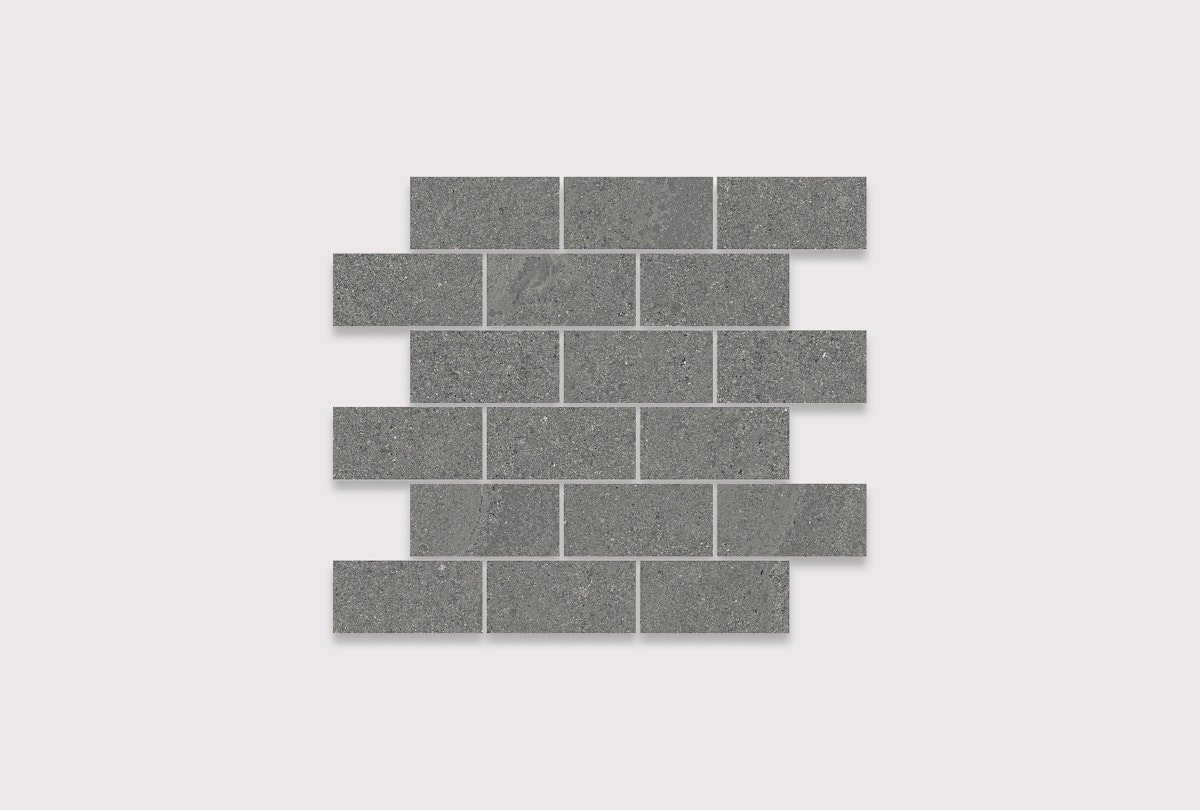 Newen Anthracite Brick Mosaic - Nasco Stone + Tile