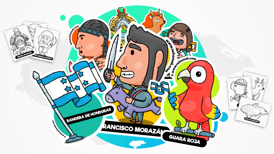 Símbolos Patrios y Próceres de Honduras Ilustrados — Nehemek