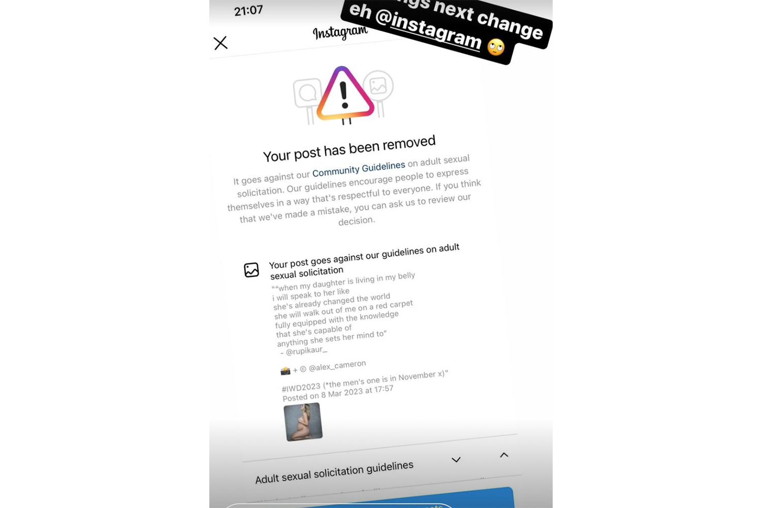 Emily Clarkson hits back at Instagram for removing pregnancy photos ...