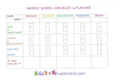 School planners - Netmums