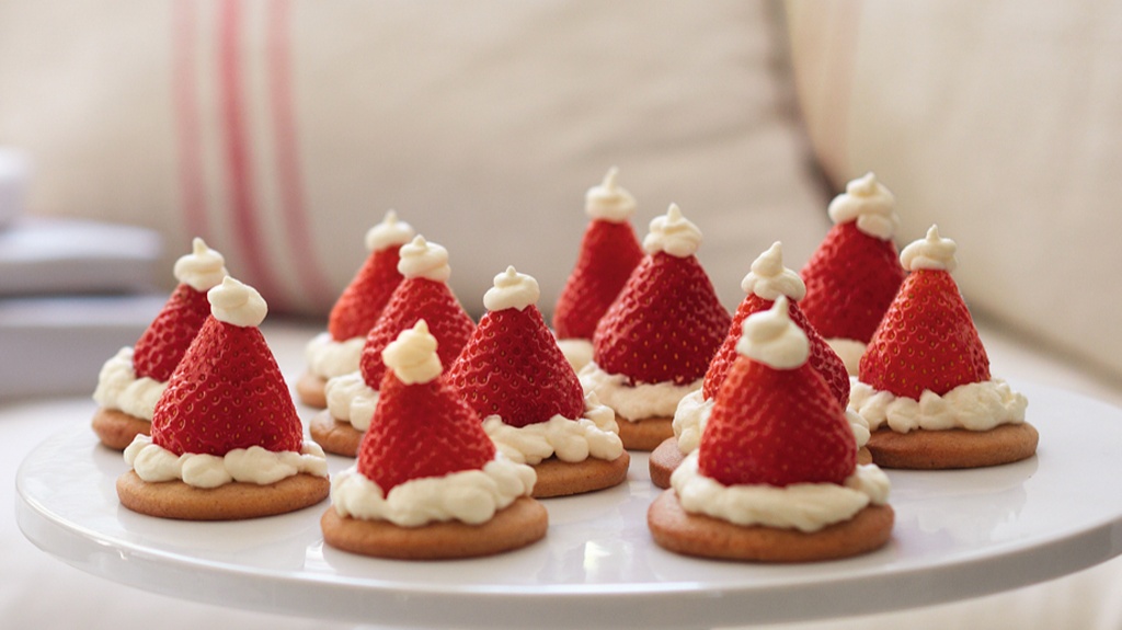 Strawberry Santa hats recipe - Netmums
