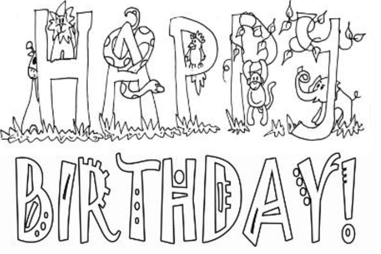 Birthday cards and pictures to print and colour - Netmums