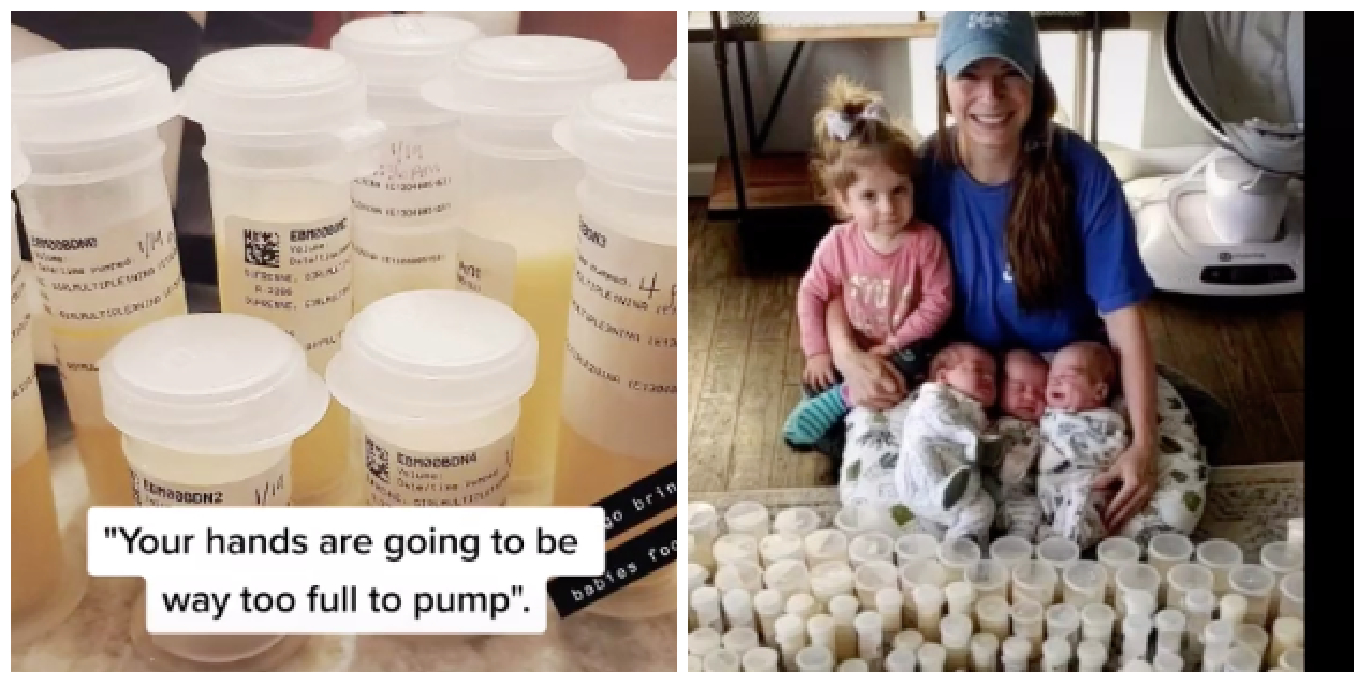 Mum's Amazing Video Shows Just How Much milk It Takes To Feed Triplets ...