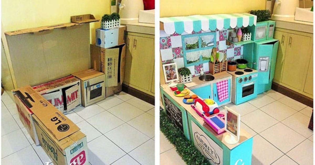 One mum's genius cardboard box kitchen - Netmums