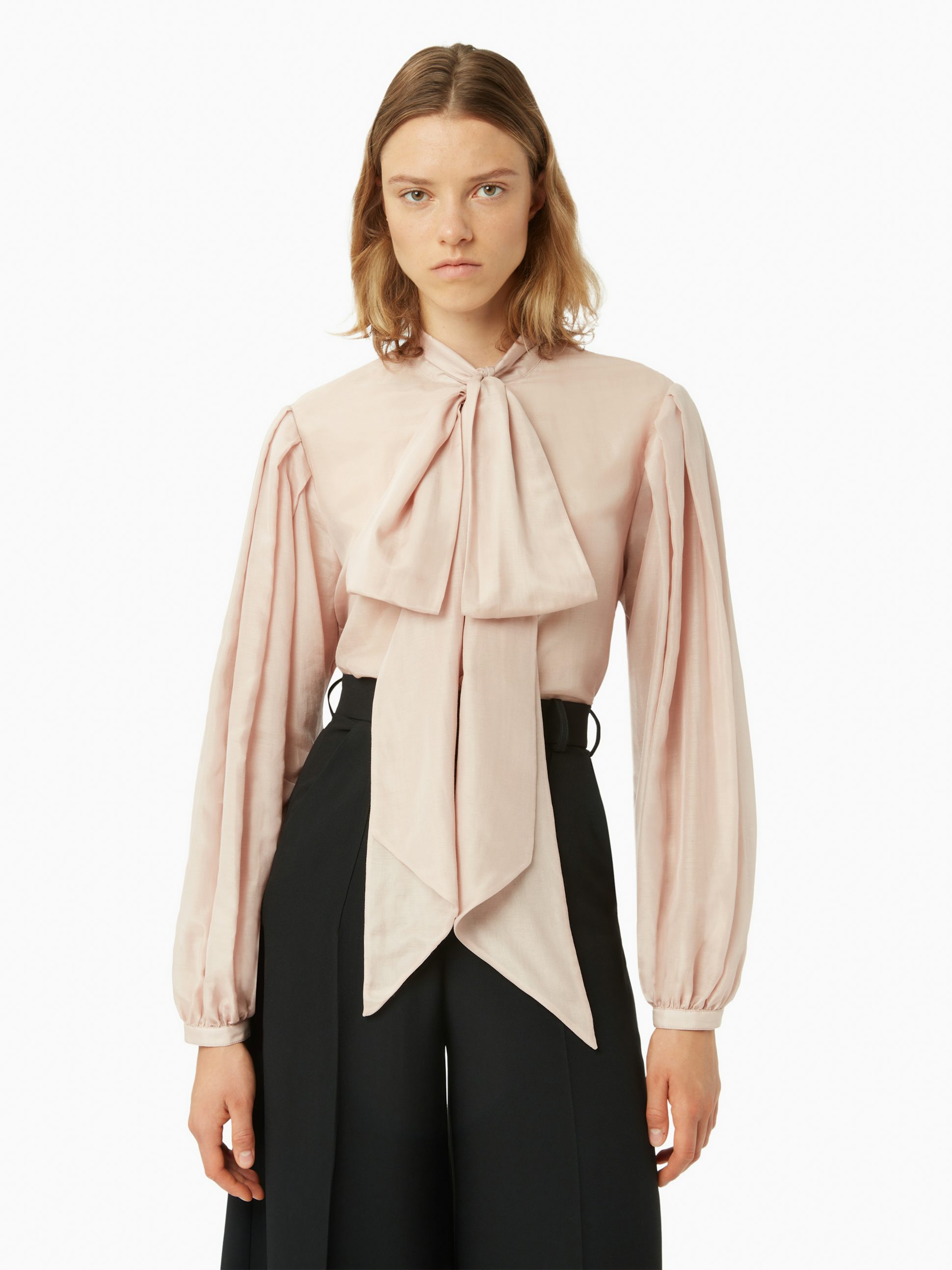 Pussy Bow Shirt In Pink Nina Ricci