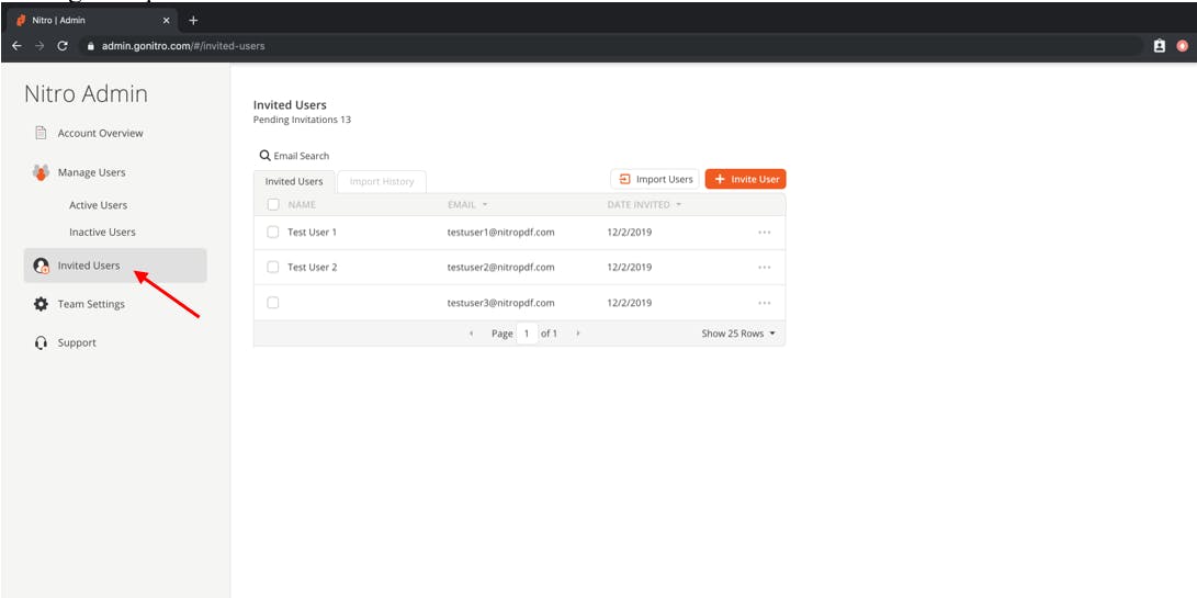 Inviting Users | Nitro Admin