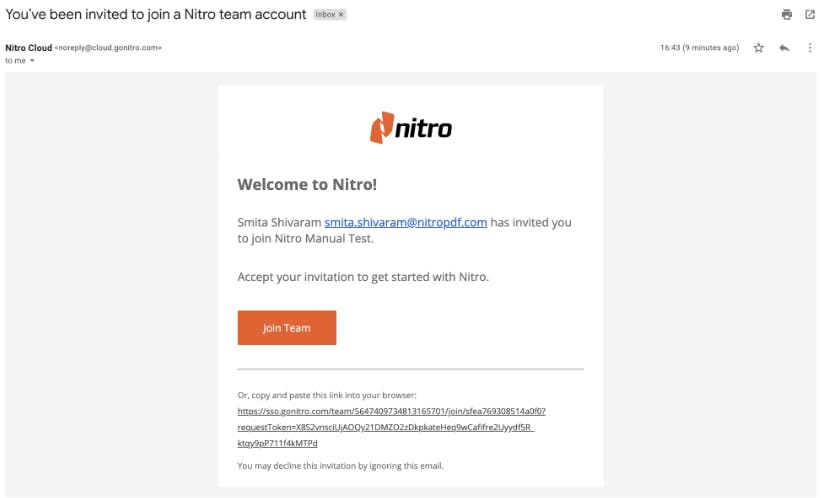 Inviting Users | Nitro Admin