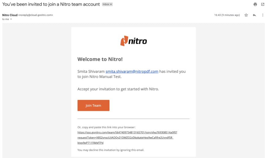 Inviting Users | Nitro Admin