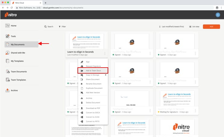 Working with Teams with Document Admin | Nitro