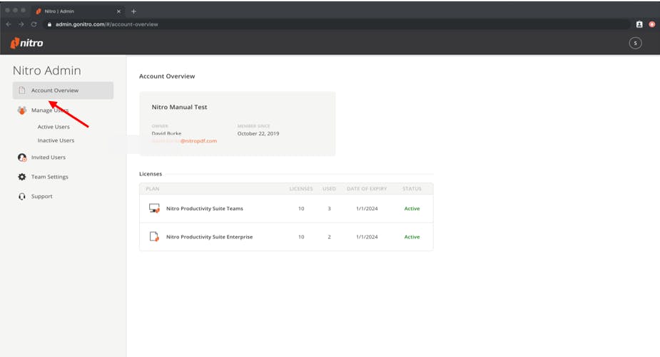 View Account Details | Nitro Admin