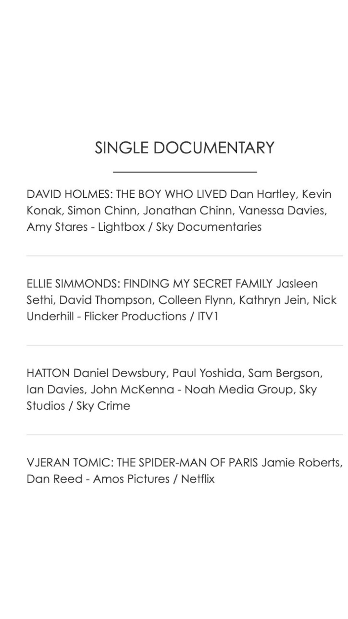 Hatton BAFTA nominated | Noah Media