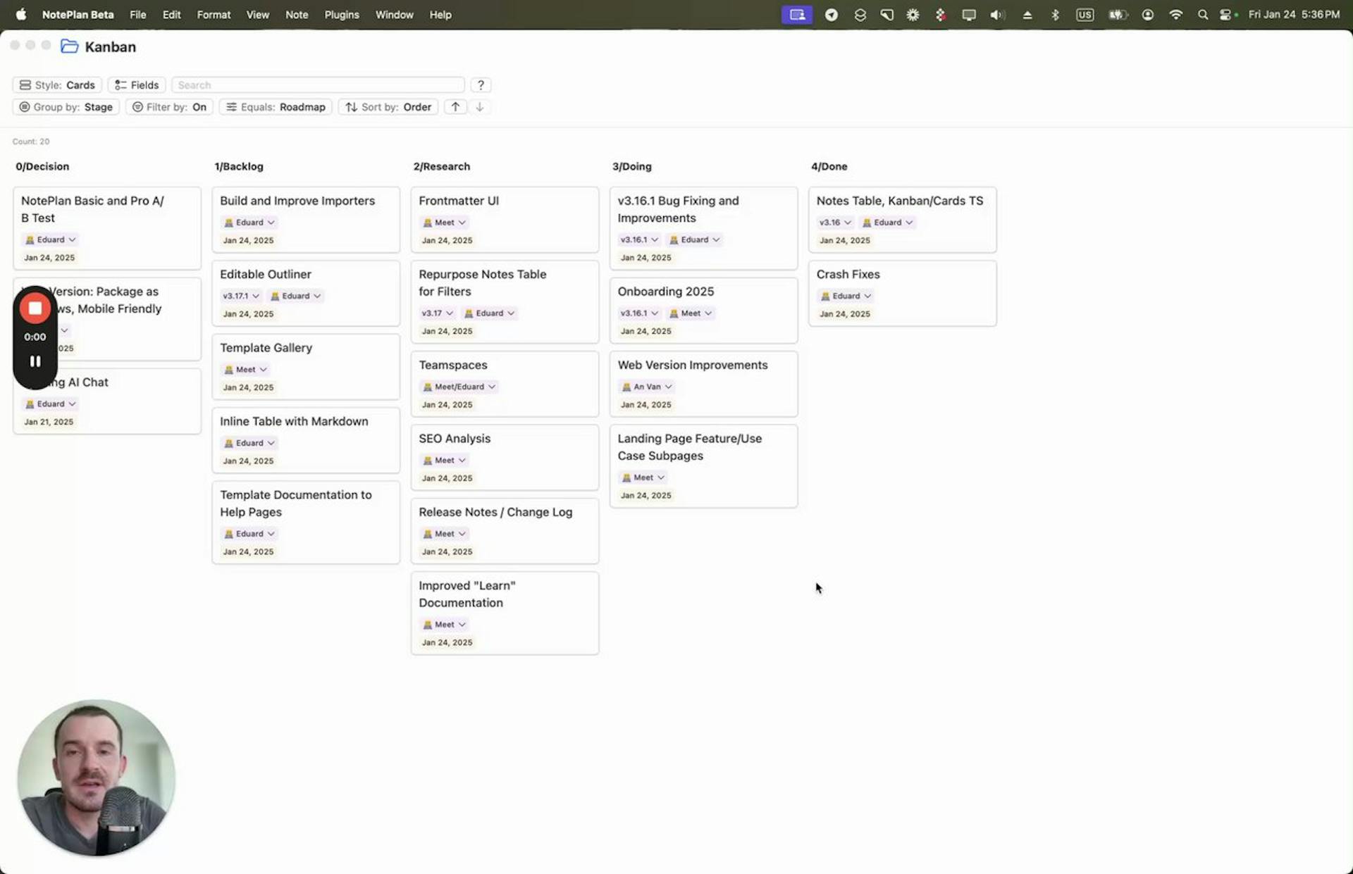 Kanban Board | Project Management | NotePlan
