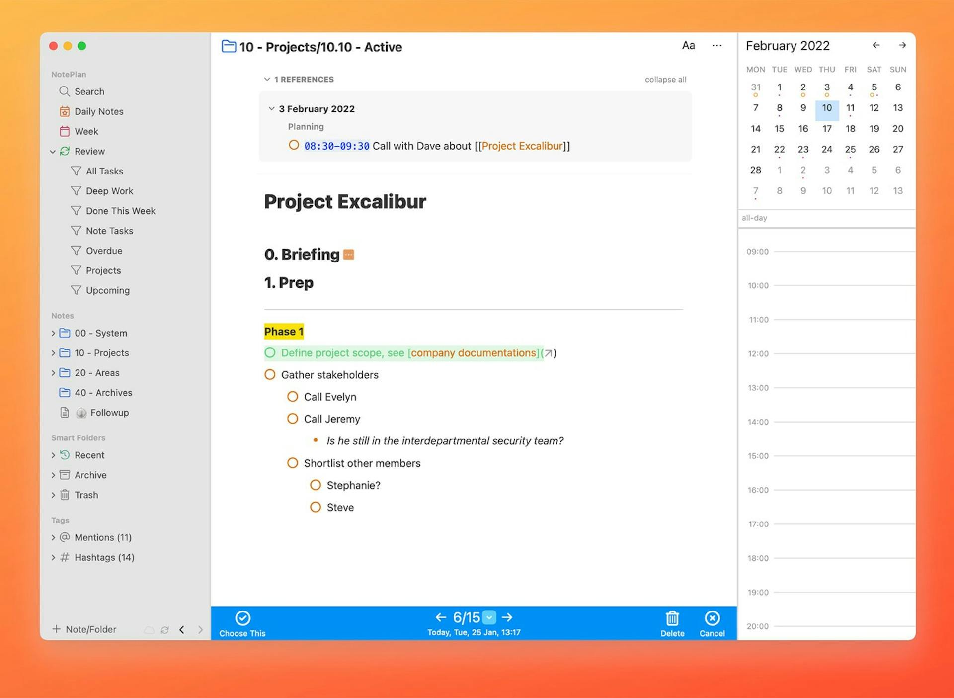 A Comparison between NotePlan and Things