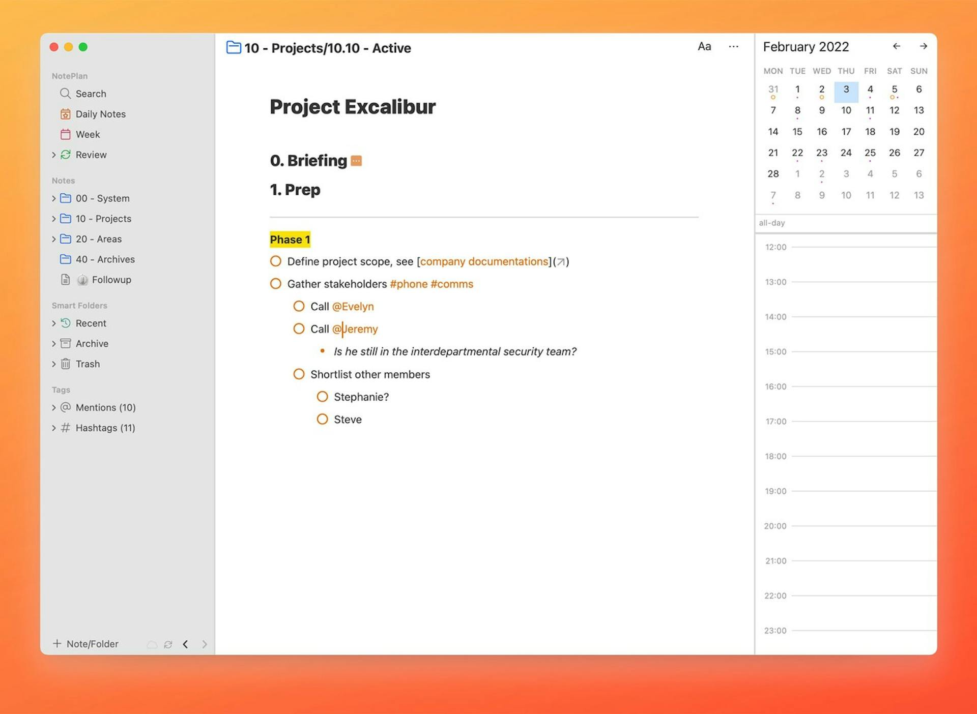 A Comparison between NotePlan and Things